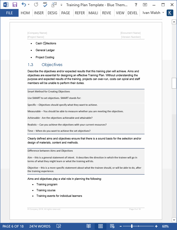 Training Plan Templates Templates Forms Checklists For MS Office 