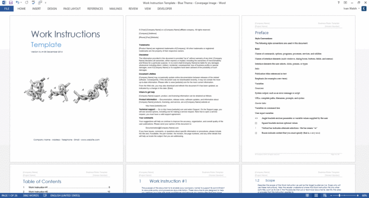 Work Instruction Templates (MS Word) – MS Office Templates with AI prompts