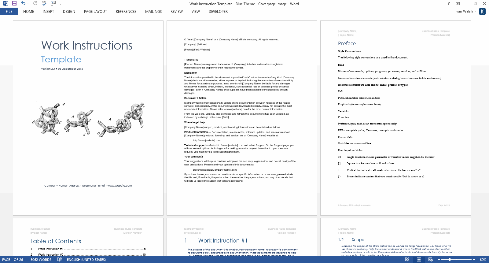 Work Instruction Template Word Templates Forms Checklists For MS 