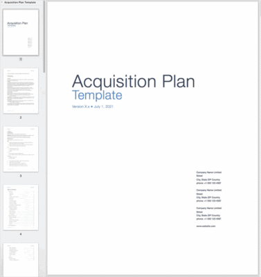 Acquisition Plan template (Apple) – MS Office Templates with AI prompts