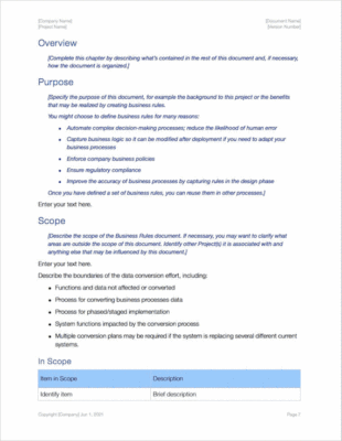 Business Rules Template (Apple) – MS Office Templates with AI prompts
