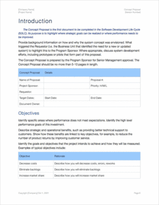 Concept Proposal Template (Apple) – MS Office Templates with AI prompts