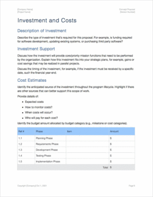 Concept Proposal Template (Apple) – MS Office Templates with AI prompts