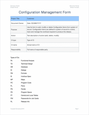 Configuration Management Plan Templates (Apple) – MS Office Templates ...