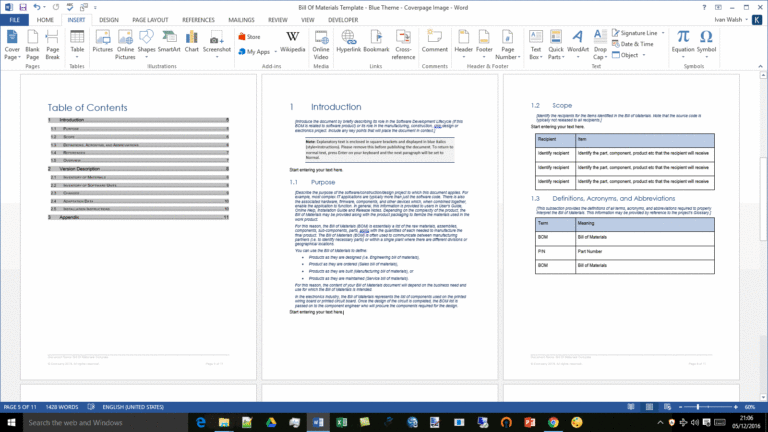 Bill of Material Templates (Office) – Templates, Forms, Checklists for ...
