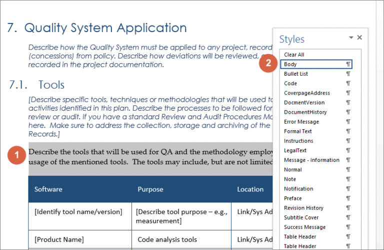 Quality Assurance Plan Templates (MS Office) – MS Office Templates with ...