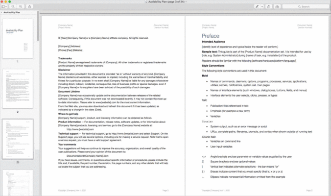 Availability Plan Template (Apple) – Templates, Forms, Checklists for ...