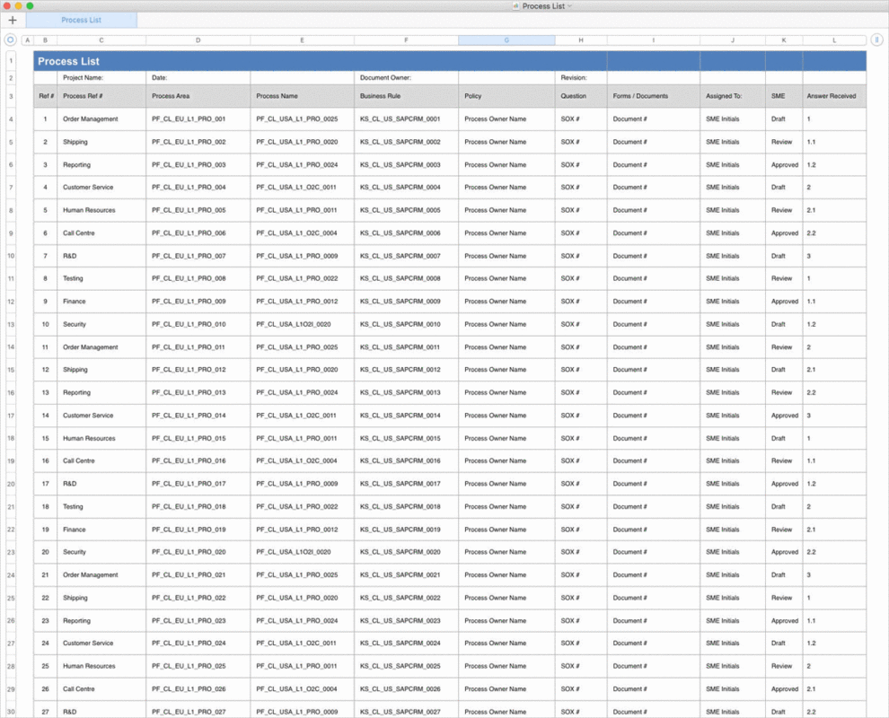 Business Process Design (Apple) – MS Office Templates with AI prompts