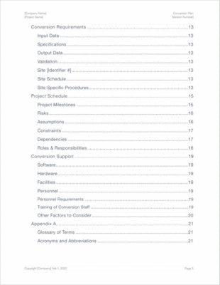 Conversion Plan Template (Apple) – MS Office Templates with AI prompts