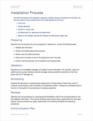 Deployment Plan Template (Apple) – MS Office Templates with AI prompts