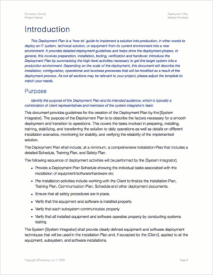 Deployment Plan Template (Apple) – MS Office Templates with AI prompts