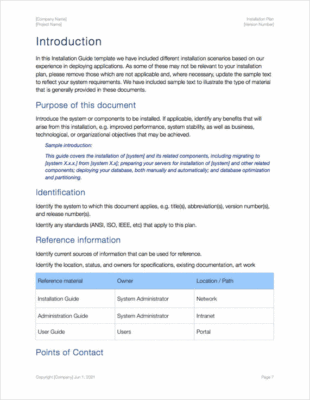 Installation Plan Templates (Apple) – MS Office Templates with AI prompts