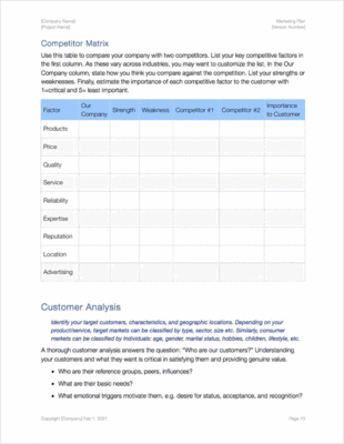 Marketing Plan Templates (Apple) – MS Office Templates with AI prompts