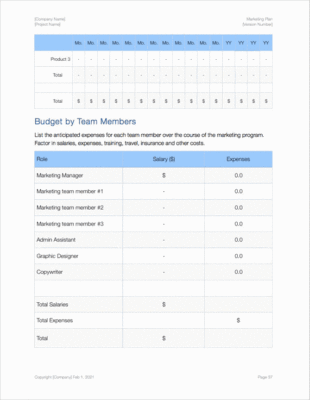 Marketing Plan Templates (Apple) – MS Office Templates with AI prompts