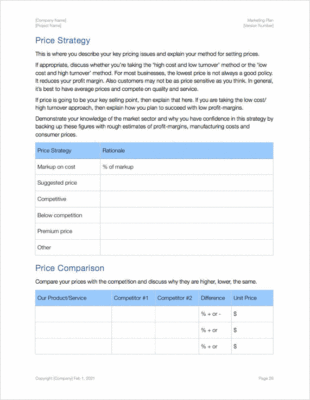 Marketing Plan Templates (Apple) – MS Office Templates with AI prompts