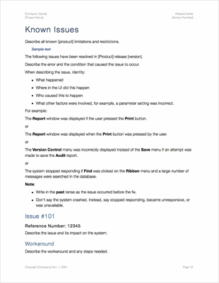 Release Notes Template (Apple) – MS Office Templates with AI prompts