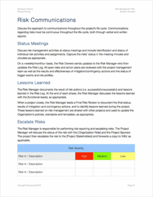 Risk Management Plan Templates (Apple) – Templates, Forms, Checklists ...