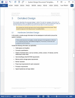 System Design Document Templates – MS Office Templates with AI prompts