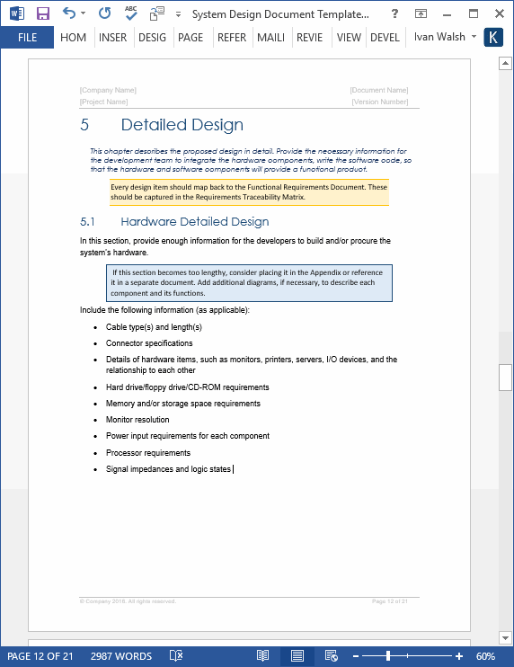 System Design Document Templates Templates Forms Checklists For MS Office And Apple IWork