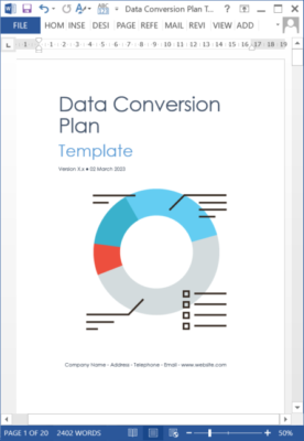Data Conversion Plan Template – MS Office Templates with AI prompts