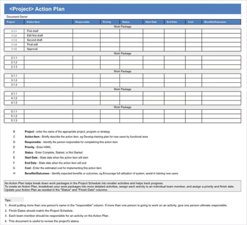 Action Plan Template (Apple iWork Pages) – MS Office Templates with AI ...