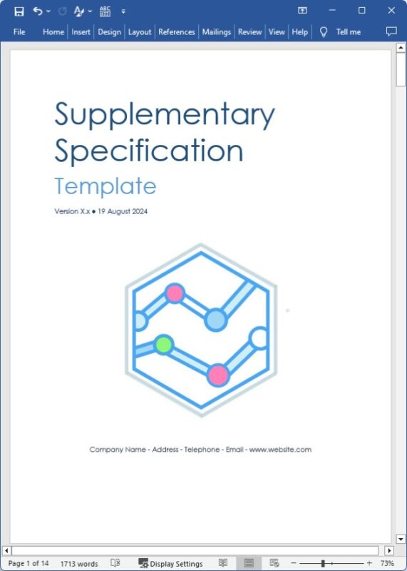 Supplementary Specification Template (MS Word) – MS Office Templates ...