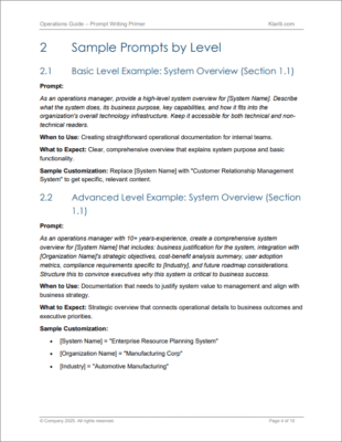 Operations Guide AI System – MS Office Templates with AI prompts